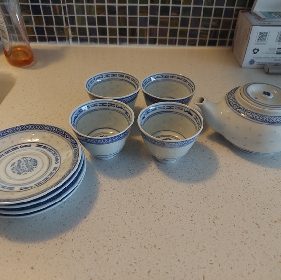 Kitchen | Blue And White China Tea Set | Poshmark